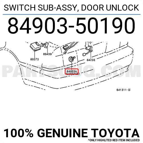 SWITCH SUB-ASSY, DOOR UNLOCK 8490350190 | Toyota Parts | PartSouq