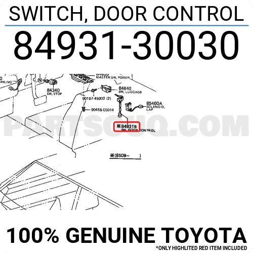 SWITCH, DOOR CONTROL 8493130030 | Toyota Parts | PartSouq