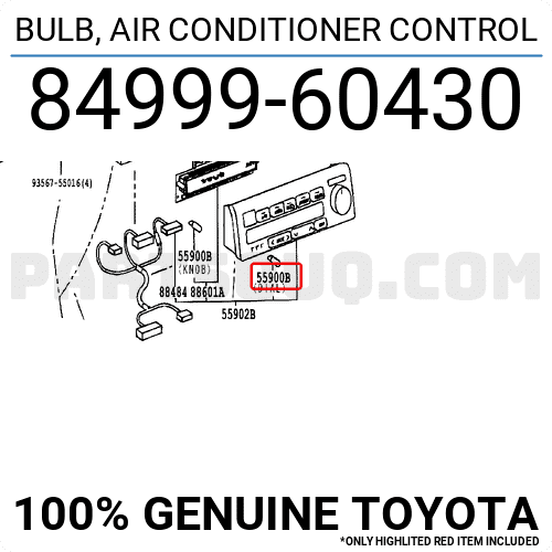 BULB, AIR CONDITIONER CONTROL 8499960430 | Toyota Parts | PartSouq