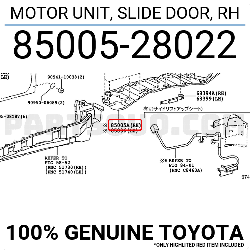MOTOR UNIT, SLIDE DOOR, RH 8500528022 | Toyota Parts | PartSouq
