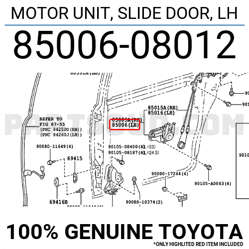 MOTOR UNIT, SLIDE DOOR, LH 8500608012 | Toyota Parts | PartSouq