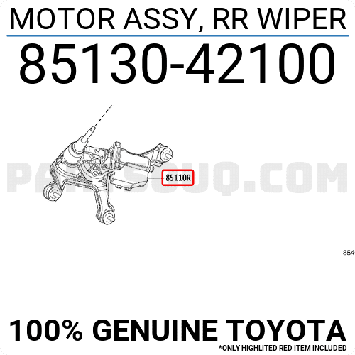 MOTOR ASSY, RR WIPER 8513042100 | Toyota Parts | PartSouq