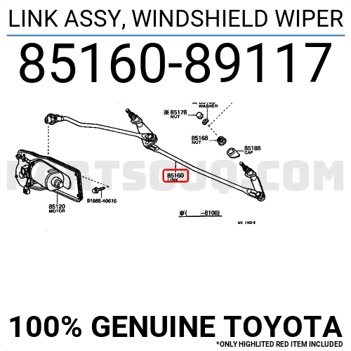 LINK ASSY, WINDSHIELD WIPER 8516089117 | Toyota Parts | PartSouq