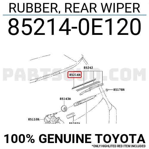 RUBBER, REAR WIPER 852140E120 | Toyota Parts | PartSouq