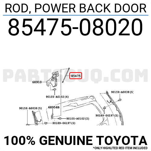 ROD, POWER BACK DOOR 8547508020 | Toyota Parts | PartSouq