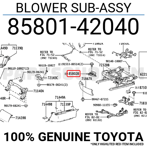 BLOWER SUB-ASSY 8580142040 | Toyota Parts | PartSouq
