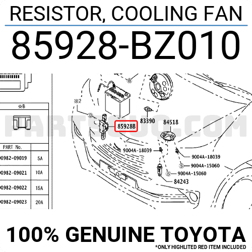 RESISTOR, COOLING FAN 85928BZ010 | Toyota Parts | PartSouq
