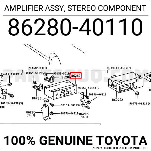 AMPLIFIER ASSY, STEREO COMPONENT 8628040110 | Toyota Parts | PartSouq