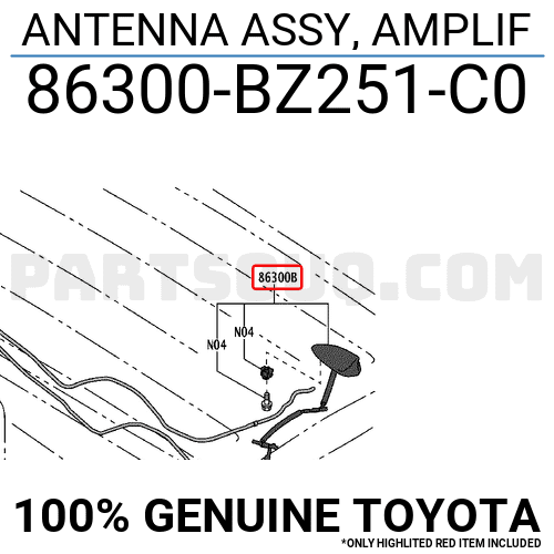 ANTENNA ASSY, AMPLIF 86300BZ251C0 | Toyota Parts | PartSouq