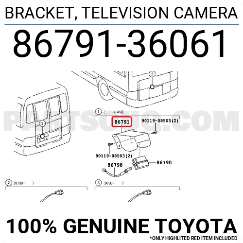 BRACKET, TELEVISION CAMERA 8679136061 | Toyota Parts | PartSouq