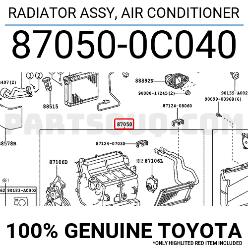 RADIATOR ASSY, AIR CONDITIONER 870500C040 | Toyota Parts | PartSouq