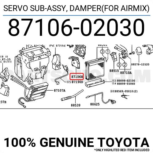 SERVO SUB-ASSY, DAMPER(FOR AIRMIX) 8710602030 | Toyota Parts | PartSouq