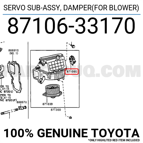 SERVO SUB-ASSY, DAMPER(FOR BLOWER) 8710633170 | Toyota Parts | PartSouq