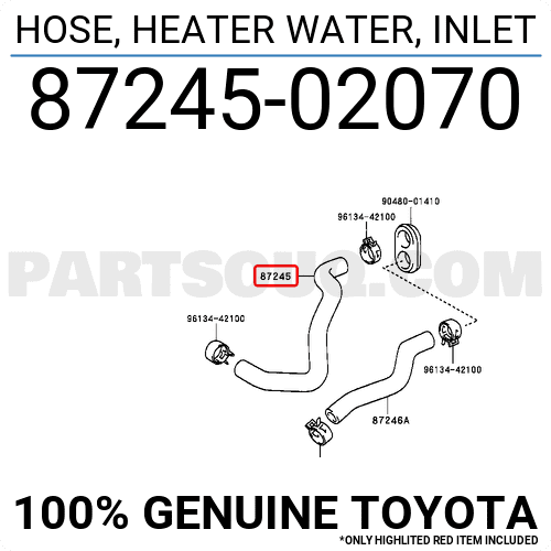 HOSE, HEATER WATER, INLET 8724502070 | Toyota Parts | PartSouq
