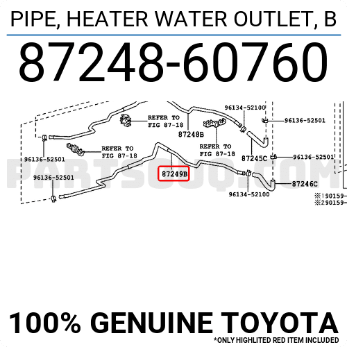 PIPE, HEATER WATER OUTLET, B 8724860760 | Toyota Parts | PartSouq