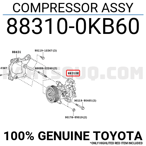 COMPRESSOR ASSY 883100KB60 | Toyota Parts | PartSouq