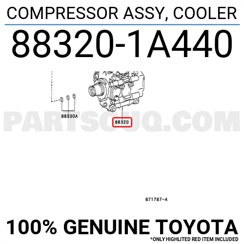 COMPRESSOR ASSY, COOLER 883201A440 | Toyota Parts | PartSouq