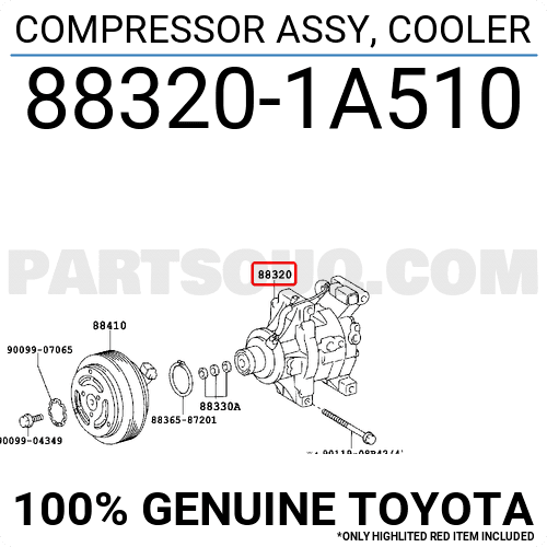 COMPRESSOR ASSY, COOLER 883201A510 | Toyota Parts | PartSouq