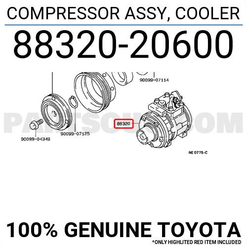 COMPRESSOR ASSY, COOLER 8832020600 | Toyota Parts | PartSouq