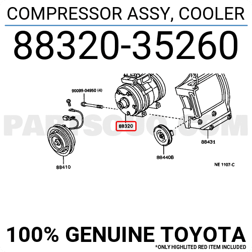 COMPRESSOR ASSY, COOLER 8832035260 | Toyota Parts | PartSouq
