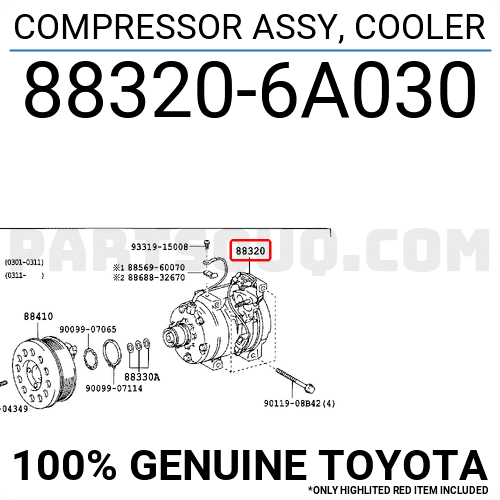 COMPRESSOR ASSY, COOLER 883206A030 | Toyota Parts | PartSouq