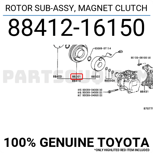 ROTOR SUB-ASSY, MAGNET CLUTCH 8841216150 | Toyota Parts | PartSouq