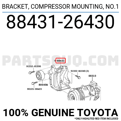 BRACKET, COMPRESSOR MOUNTING, NO.1 8843126430 | Toyota Parts | PartSouq