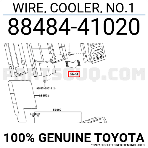 WIRE, COOLER, NO.1 8848441020 | Toyota Parts | PartSouq
