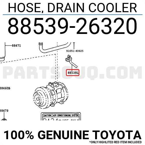HOSE, DRAIN COOLER 8853926320 | Toyota Parts | PartSouq