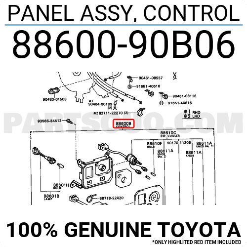 PANEL ASSY, CONTROL 8860090B06 | Toyota Parts | PartSouq