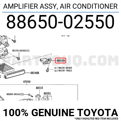 AMPLIFIER ASSY, AIR CONDITIONER 8865002550 | Toyota Parts | PartSouq