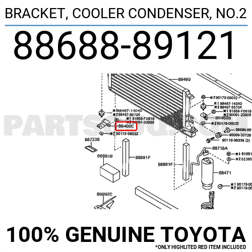 BRACKET, COOLER CONDENSER, NO.2 8868889121 | Toyota Parts | PartSouq