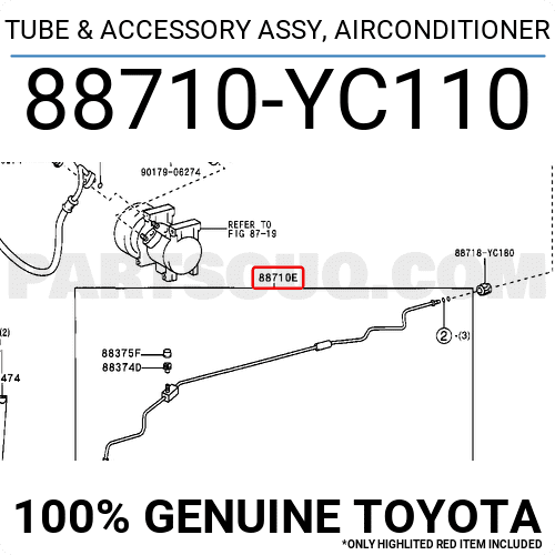 TUBE & ACCESSORY ASSY, AIRCONDITIONER 88710YC110 | Toyota Parts | PartSouq