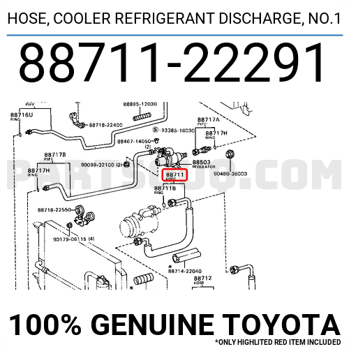 HOSE, COOLER REFRIGERANT DISCHARGE, NO.1 8871122291 | Toyota Parts ...