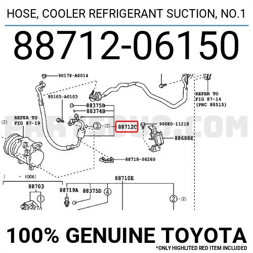 HOSE, COOLER REFRIGERANT SUCTION, NO.1 8871206150 | Toyota Parts | PartSouq