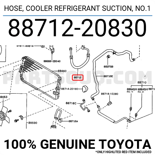 HOSE, COOLER REFRIGERANT SUCTION, NO.1 8871220830 | Toyota Parts | PartSouq
