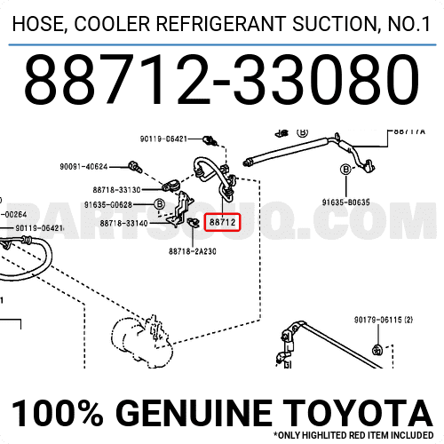 HOSE, COOLER REFRIGERANT SUCTION, NO.1 8871233080 | Toyota Parts | PartSouq