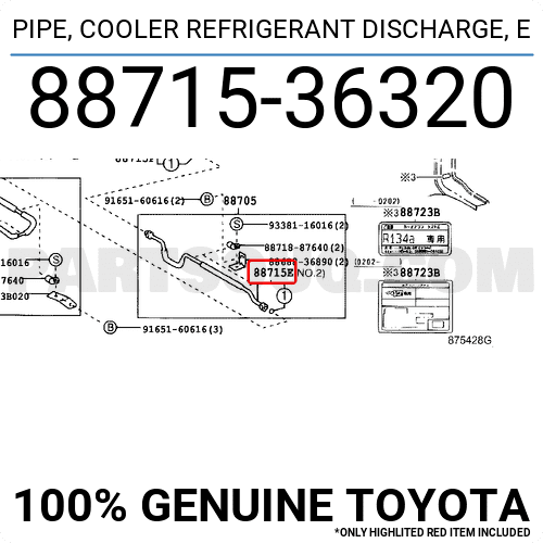 PIPE, COOLER REFRIGERANT DISCHARGE, E 8871536320 | Toyota Parts | PartSouq