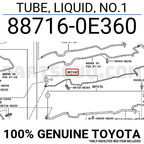 TUBE, LIQUID, NO.1 887160E360 | Toyota Parts | PartSouq