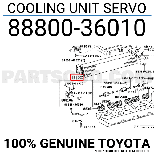 COOLING UNIT SERVO 8880036010 | Toyota Parts | PartSouq