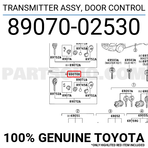 TRANSMITTER ASSY, DOOR CONTROL 8907002530 | Toyota Parts | PartSouq