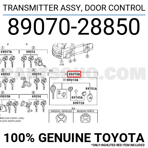 TRANSMITTER ASSY, DOOR CONTROL 8907028850 | Toyota Parts | PartSouq