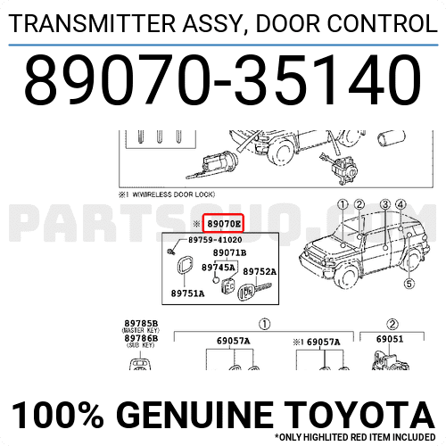 TRANSMITTER ASSY, DOOR CONTROL 8907035140 | Toyota Parts | PartSouq