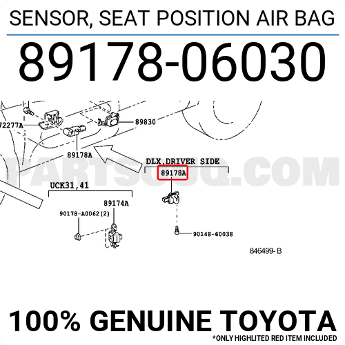 SENSOR, SEAT POSITION AIR BAG 8917806030 | Toyota Parts | PartSouq