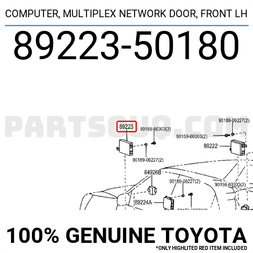 COMPUTER, MULTIPLEX NETWORK DOOR, FRONT LH 8922350180 | Toyota Parts ...