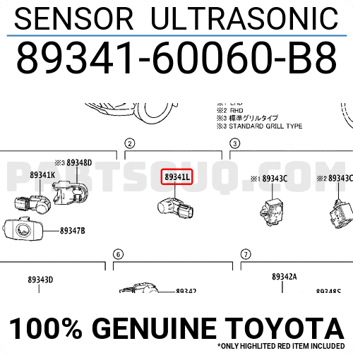 SENSOR ULTRASONIC 8934160060B8 | Toyota Parts | PartSouq