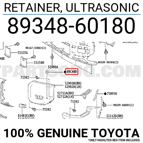 RETAINER, ULTRASONIC 8934860180 | Toyota Parts | PartSouq