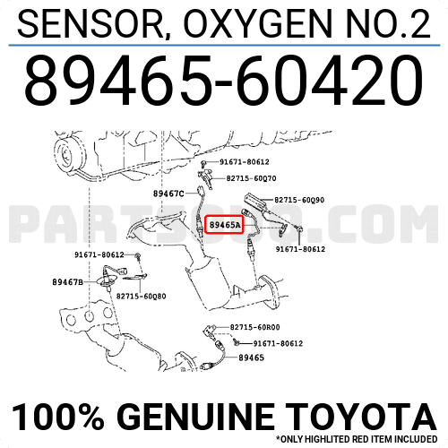 SENSOR, OXYGEN NO.2 8946560420 | Toyota Parts | PartSouq
