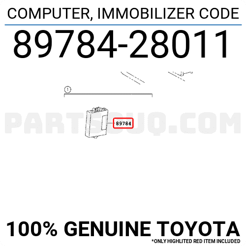 COMPUTER, IMMOBILIZER CODE 8978428011 | Toyota Parts | PartSouq