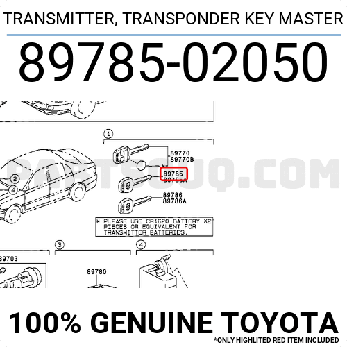 TRANSMITTER, TRANSPONDER KEY MASTER 8978502050 | Toyota Parts | PartSouq
